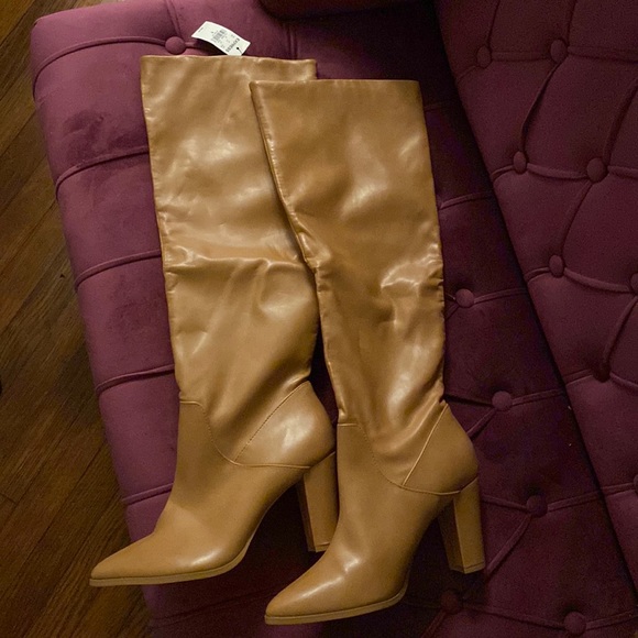 Express | Shoes | Express Over The Knee Faux Leather Boots | Poshmark